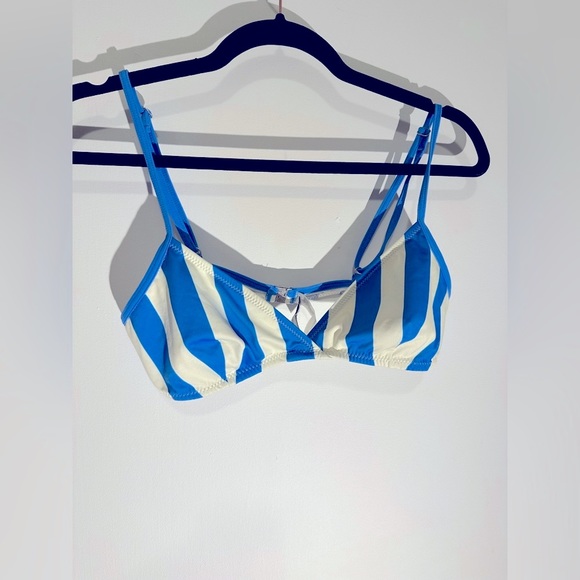 SOLID & STRIPED | Swim | Solid Striped Blue And White Stripe Bikini Top ...